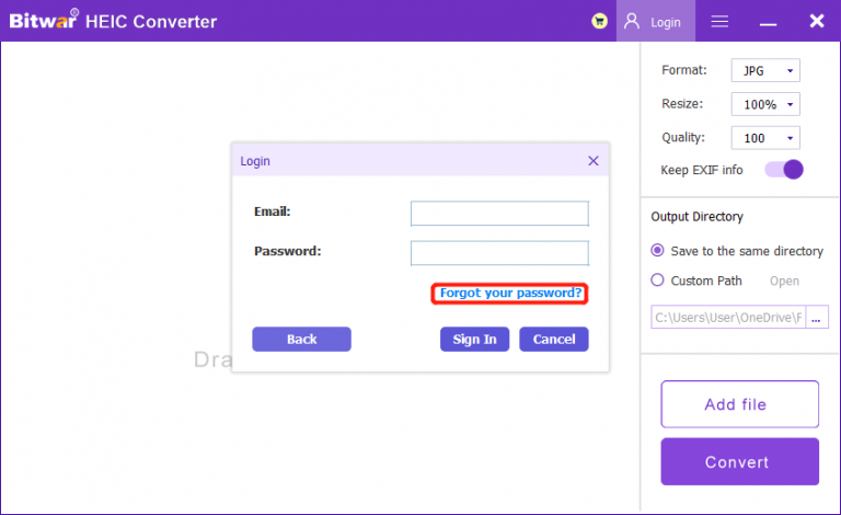 How to Reset Password on Bitwar HEIC Converter Easily?