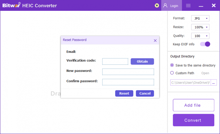 How to Reset Password on Bitwar HEIC Converter Easily?